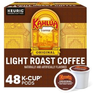 kahlua coffee original, keurig single serve k-cup pods, light roast coffee, 48 count