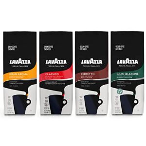 lavazza classico, gran aroma, gran selezione & perfetto ground coffee (pack of 4)