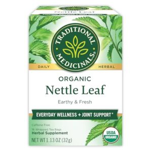 traditional medicinals organic nettle leaf herbal tea, supports joint health & overall wellness, (pack of 1) - 16 tea bags