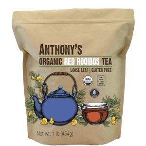 Anthony's Organic Red Rooibos Loose Leaf Tea, 1 lb, Gluten Free, Non GMO, Non Irradiated, Keto Friendly