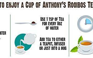 Anthony's Organic Red Rooibos Loose Leaf Tea, 1 lb, Gluten Free, Non GMO, Non Irradiated, Keto Friendly