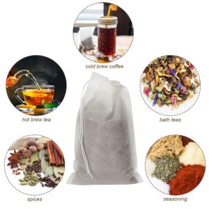 50pcs No Mess Cold Brew Bags, 4x6 inch Disposable Coffee Filter Bag Fine Mesh Brewing Drawstring Pouches for Iced Coffee Hot Tea Herb Spice