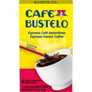 café bustelo espresso style dark roast instant coffee, 6 count (pack of 12)