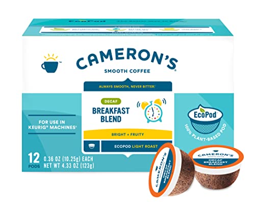 Cameron's Coffee Single Serve Pods, Decaf Breakfast Blend, (Pack of 12)