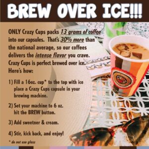 Crazy Cups Flavored Medium Roast Hot or Iced Coffee, Variety Recyclable Pods for Keurig K Cup Brewers, 24 Count