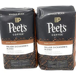 Peets Coffee, Major Dickason's Blend, Whole Bean 32oz (Pack of2)