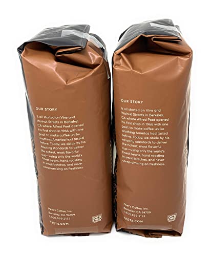 Peets Coffee, Major Dickason's Blend, Whole Bean 32oz (Pack of2)