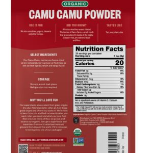 FGO Organic Freeze-Dried Camu Powder, 100% Raw From Brazil, 7oz, Packaging May Vary (Pack of 1)