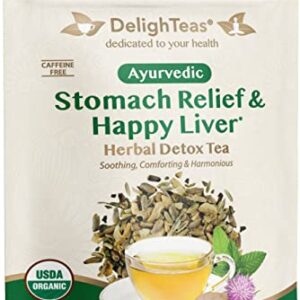 DelighTeas Liver Detox tea | Stomach Relief & Liver Cleansing | Ayurvedic Loose Leaf Milk Thistle, Fennel, Ginger Tea for Digestion | USDA Organic, Vegan, Caffeine Free, Sugar Free | 50 Servings, 5oz