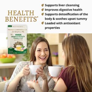 DelighTeas Liver Detox tea | Stomach Relief & Liver Cleansing | Ayurvedic Loose Leaf Milk Thistle, Fennel, Ginger Tea for Digestion | USDA Organic, Vegan, Caffeine Free, Sugar Free | 50 Servings, 5oz