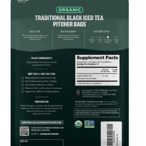 FGO Organic Black Iced Tea, Eco-Conscious Tea Bags, 36 Pitcher Bags, Packaging May Vary (Pack of 1)