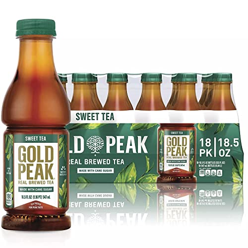 Gold Peak Naturally Sweet Real Brewed Tea, Picked for Peak Taste, Made With Cane Sugar - By Gourmet Kitchn - (18.5oz / 18pk)