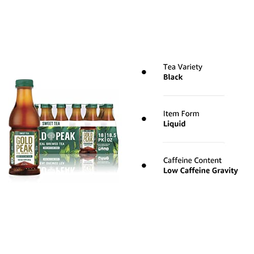 Gold Peak Naturally Sweet Real Brewed Tea, Picked for Peak Taste, Made With Cane Sugar - By Gourmet Kitchn - (18.5oz / 18pk)