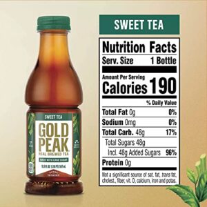 Gold Peak Naturally Sweet Real Brewed Tea, Picked for Peak Taste, Made With Cane Sugar - By Gourmet Kitchn - (18.5oz / 18pk)