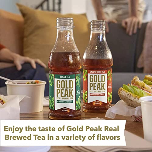 Gold Peak Naturally Sweet Real Brewed Tea, Picked for Peak Taste, Made With Cane Sugar - By Gourmet Kitchn - (18.5oz / 18pk)