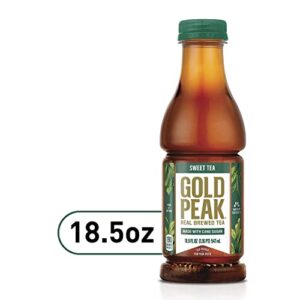 Gold Peak Naturally Sweet Real Brewed Tea, Picked for Peak Taste, Made With Cane Sugar - By Gourmet Kitchn - (18.5oz / 18pk)