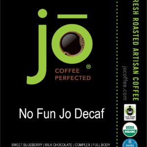 NO FUN JO DECAF: 2 lb, Organic Decaf Coffee, Whole Bean, Swiss Water Process, Fair Trade Certified, Medium Dark Roast, 100% Arabica Coffee, Certified Organic, Chemical Free Gluten Free, Decaf Espresso