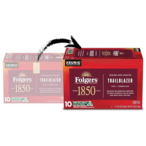 Folgers 1850 Trailblazer Medium-Dark Roast Coffee, 60 Keurig K-Cup Pods