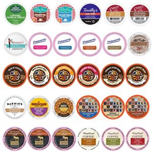 crazy cups flavored coffee pods variety pack with unique flavors and no duplicates, fits all keurig k cups coffee makers -great coffee gift, flavored coffee, , 30 count