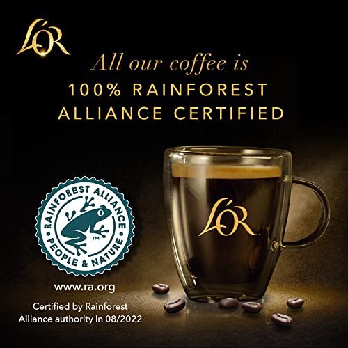 L'OR Coffee Pods, 30 Capsules Le Tigre Dark Roast Blend, Single Cup Aluminum Coffee Capsules Exclusively Compatible with the L'OR BARISTA System