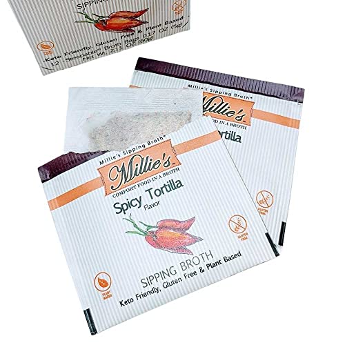 Millie’s All Natural Organic Gluten-Free Vegetable Sipping Broth 12 Tea Bags Spicy Tortilla