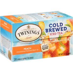 Twinings Peach Cold Brewed Iced Tea Bags, 20 Count (Pack of 6)