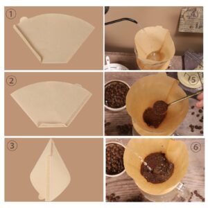 200 Count Coffee Filter #2, 2 Coffee Filters Cone Unbleached Disposable Coffee Filters 2 Cone Paper Fits for Drip and Compatible with Pour Over Coffee Maker(2-6 Cup)