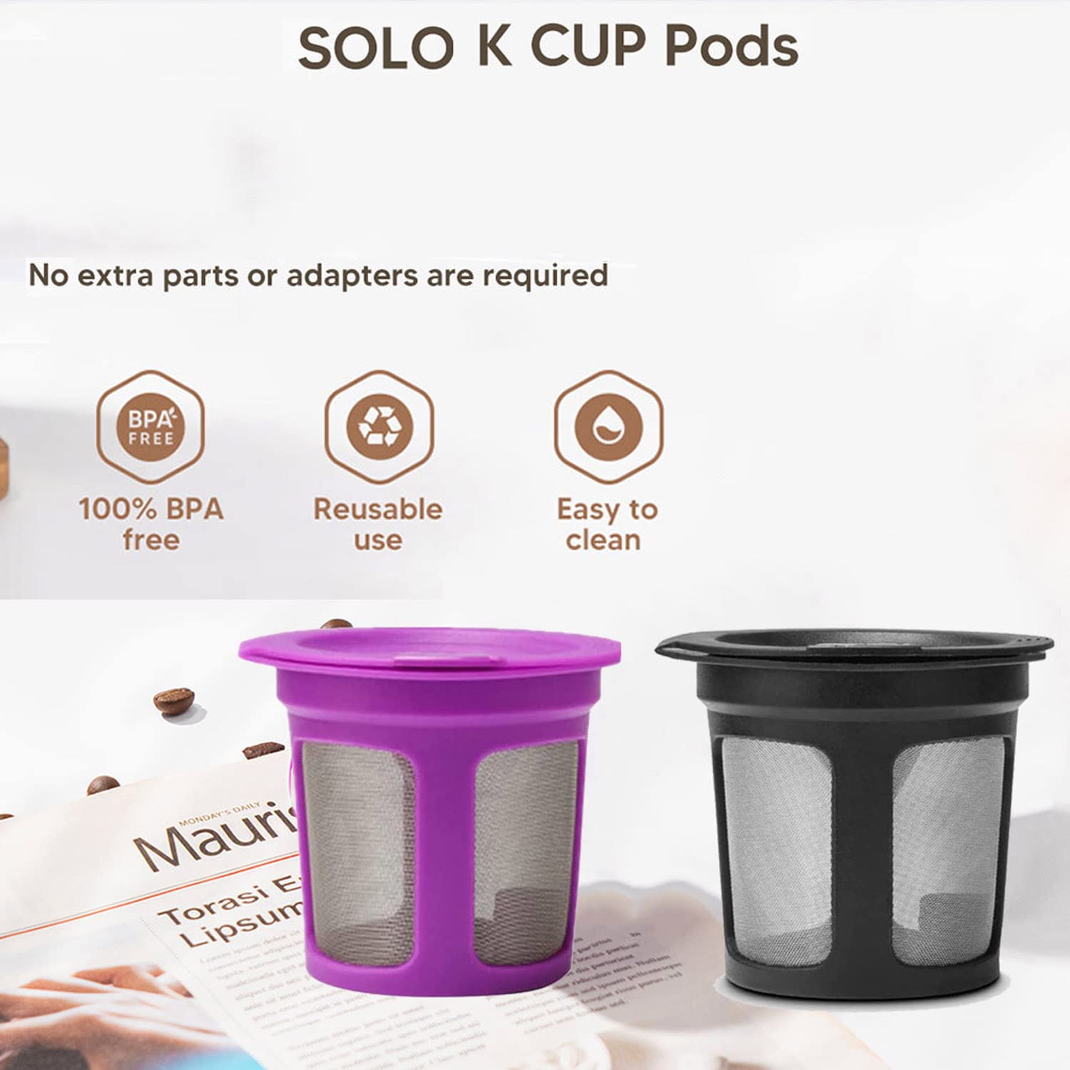 2 Pack Reusable K Cups, Eco Friendly Stainless Steel Mesh Filter K Cup Reusable Coffee Pods - reusable k cups for keurig 1.0 and 2.0 Coffee Maker