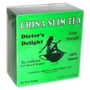 china slim tea dieter's delight 36 tea bags net wt 3.17 oz (90 g) by the teapot company