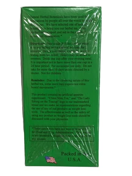 China Slim Tea Dieter's Delight 36 Tea Bags NET WT 3.17 OZ (90 g) by the teapot company