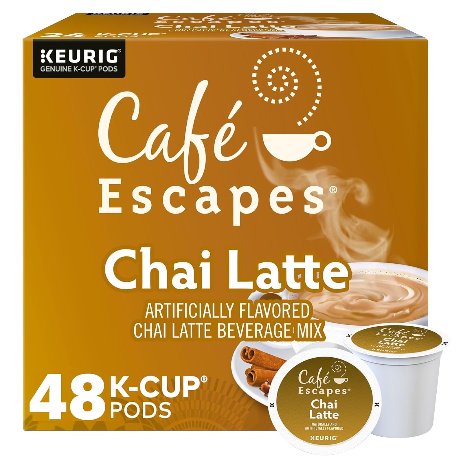 Keurig, Café Escapes Keurig K Cups, Chai Latte, K-Cup packs, 48-Count