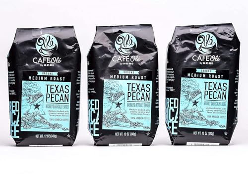 HEB Cafe Ole Ground Coffee 12oz Bag (Pack of 3) (Texas Pecan)