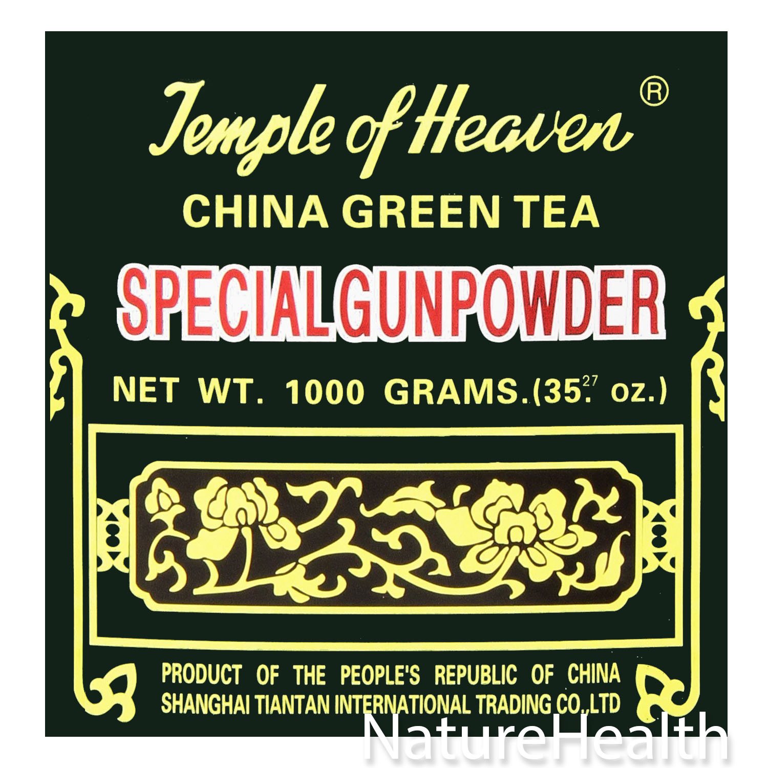 Temple of Heaven China Green Tea Special Gunpowder 1 Kilo Guaranteed Authenticity, 2.2 Pound (Pack of 1)