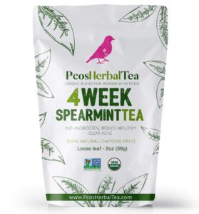 pcos spearmint organic tea helps hormone balance, reduce unwanted hair, clear acne, healthy skin (1pack)