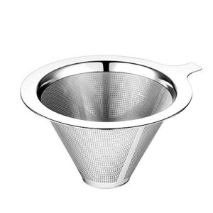 annmexx upgraded pour over coffee filter, coffee dripper, paperless mess stainless steel coffee filter, maker one to two cup coffee, keeping nature coffee flavour, easy to use and clean (1-2cups)