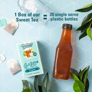 Southern Breeze Cold Brew Sweet Tea Original Iced Tea with Black Tea and Zero Carbs Zero Sugar, 20 Individually Wrapped Tea Bags, Pack of 4