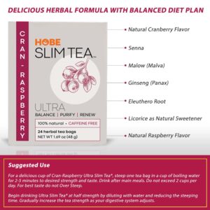 Ultra Slim Tea, Cran-Raspberry, Tea Bags, 24 Count Box