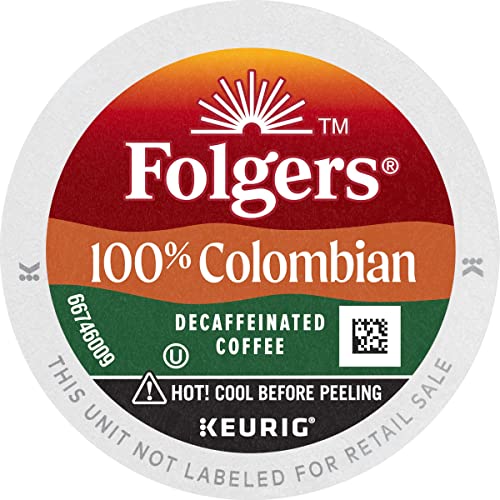 Folgers Colombian Decaf Medium Roast Coffee, 12 Keurig K-Cup Pods