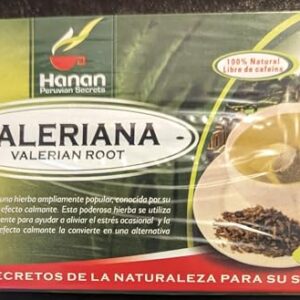 Hanan Valerian Root Tea (Valeriana) - 25 Herbal Tea Bags from Peru – Nature’s Calming Supplement for Relaxation Before Bed – 1000mg Valeerian Valerain per Filtered Teabag