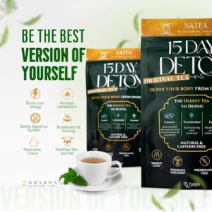 Dharma Nutrition Detox Tea 15 Day Natural Cleanse - Organic, Digestive Tea, CCF Tea, Supports Metabolism, Helps Bloating, Improves Skin & Hair, Decaf Tea, Natural Herbs, All Natural