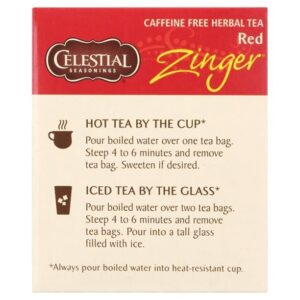 Celestial Seasonings Tea Caffeine Free Herbal Tea, Red Zinger 20 ea (Packs of 3)