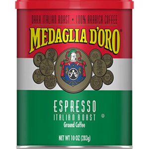 medaglia d'oro italian roast espresso style ground coffee, 10 ounces