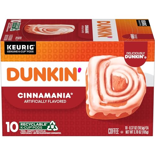 Dunkin’ Cinnamania Flavored Coffee, 10 Keurig K-Cup Pods