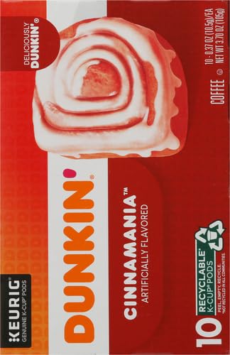 Dunkin’ Cinnamania Flavored Coffee, 10 Keurig K-Cup Pods