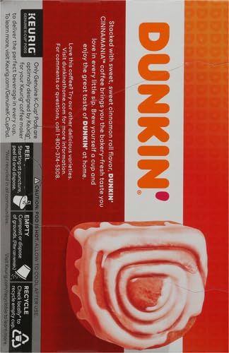 Dunkin’ Cinnamania Flavored Coffee, 10 Keurig K-Cup Pods