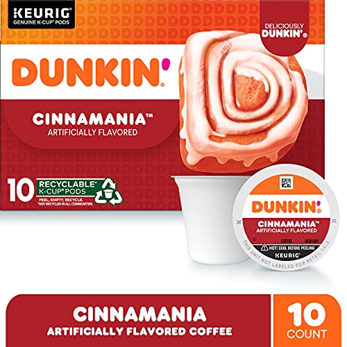 Dunkin’ Cinnamania Flavored Coffee, 10 Keurig K-Cup Pods