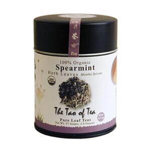 the tao of tea, organic spearmint herbal tea, loose leaf, tin, 2 oz