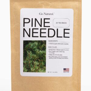 Pine needle tea, wild-foraged in the USA, picked from northern white pines | Protects against infection, strengthens immunity, high in antioxidants, natural suramin (20 Count (Pack of 1))