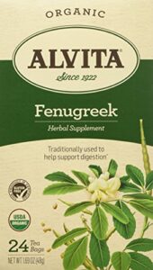 alvita fenugreek seed tea bag - organic-fenugreek-24 ct