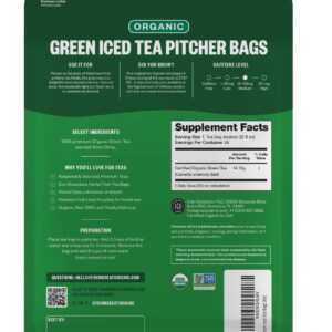 FGO Organic Green Iced Tea, Eco-Conscious Tea Bags, 36 Pitcher Bags, Packaging May Vary (Pack of 1)